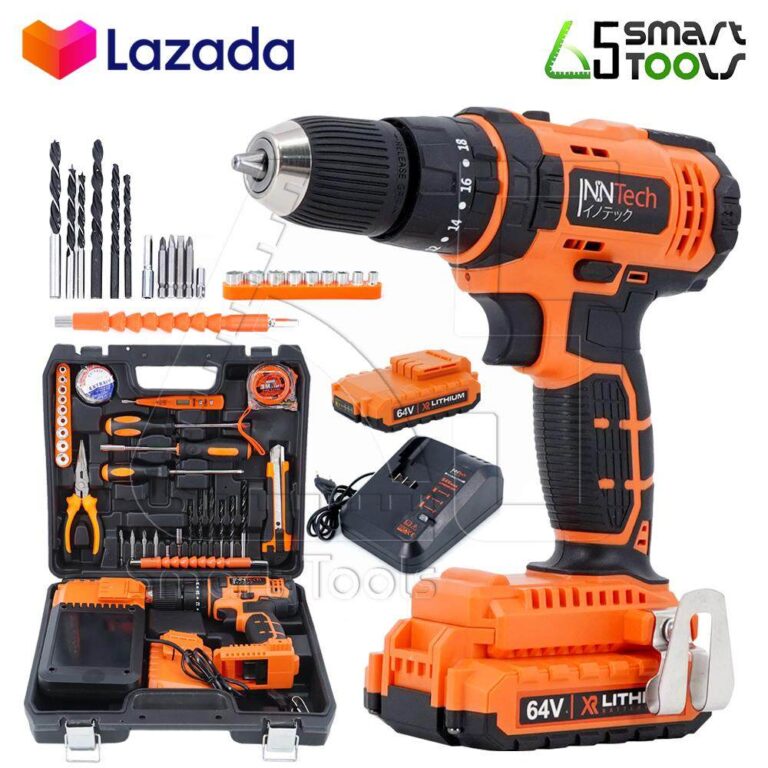 InnTech สว่านไร้สาย สว่าน 3 ระบบ 64V มีระบบกระแทก พร้อมแบตเตอรี่ Li-ion 2 ก้อน แท่นชาร์จ และ ...