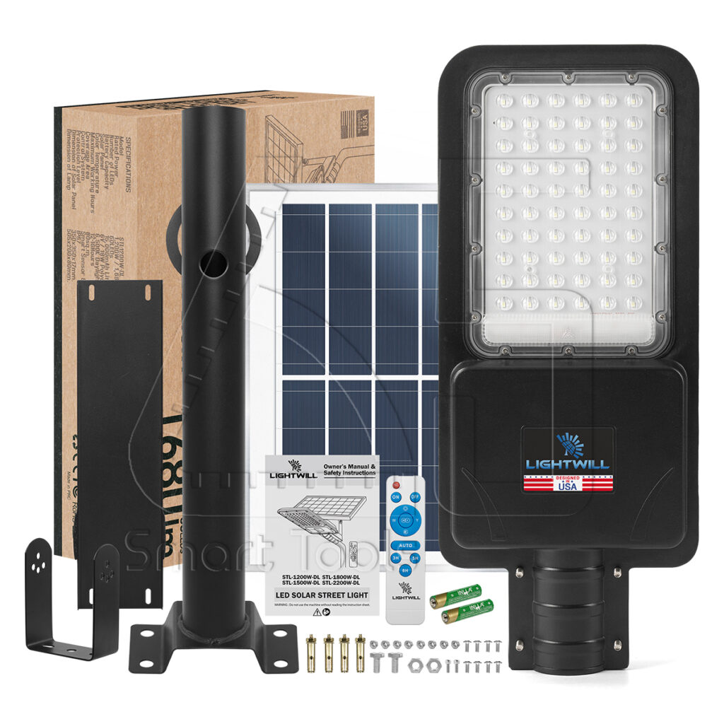 LIGHTWILL ไฟโซล่าเซลล์ ไฟถนน 1200W แสงสีขาว (DayLight) วัตต์เต็ม Solar ...