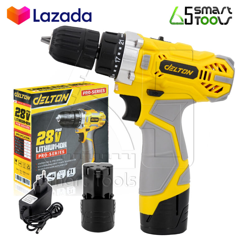 DELTON สว่านไร้สาย สว่าน 28V 2 ระบบ รุ่น PRO-S-28V ปรับสปีดได้ สำหรับเจาะไม้ เหล็ก ขันน็อตสกรู ...