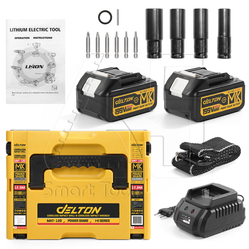 (แพ็คคู่) DELTON สว่านไร้สาย 3 ระบบ + บล็อกแบต 2in1 บล็อกแบตเตอรี่ 199V มอเตอร์ BRUSHLESS ไร้ ...