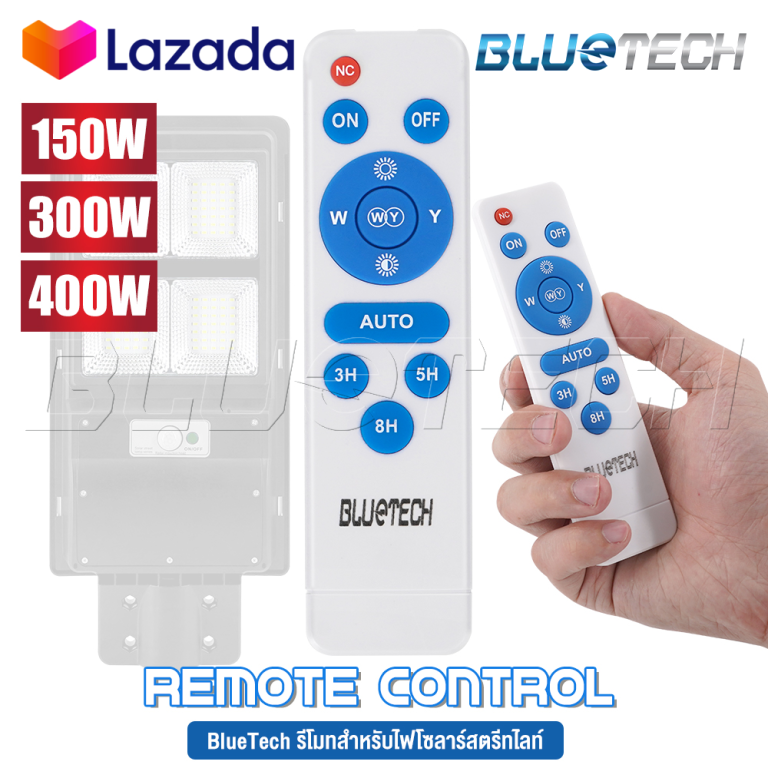 อะไหล่ Bluetech USA รีโมท รีโมทสำหรับไฟโซล่าเซลล์ ไฟสปอร์ตไลท์ Solar Cell LED Floodlight ...