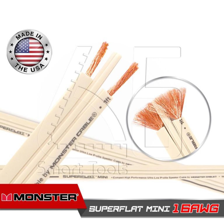 สายลำโพง Monster Cable Superflat Mini Compact Speaker Cable ขนาด 16AWG สายลำโพงแบบแบน สำหรับ ...
