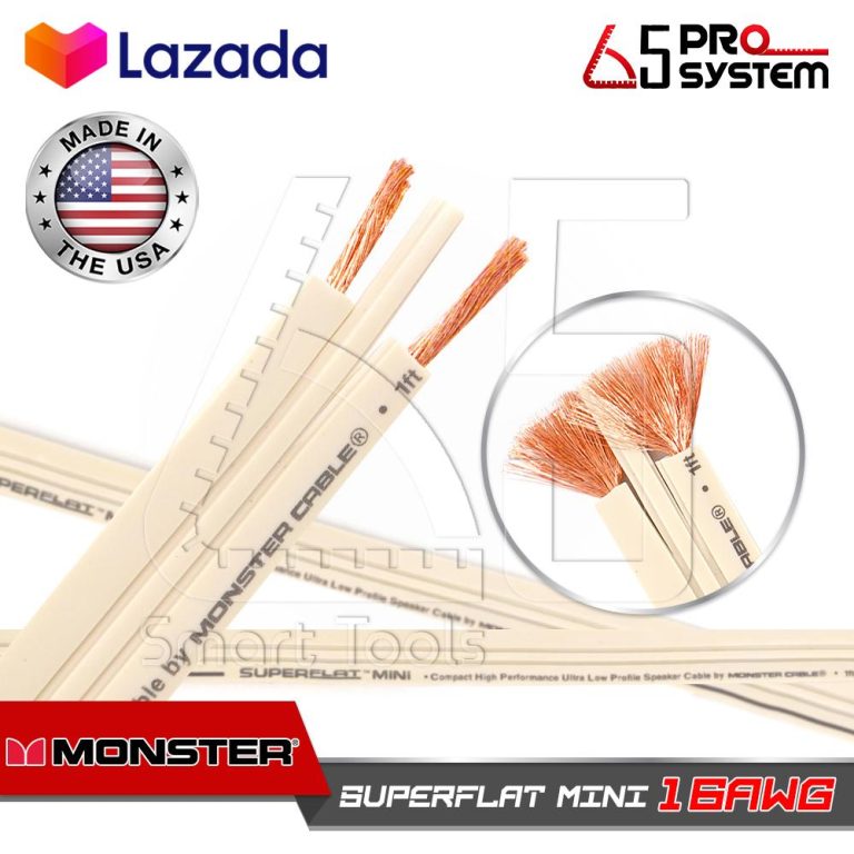 สายลำโพง Monster Cable Superflat Mini Compact Speaker Cable ขนาด 16AWG สายลำโพงแบบแบน สำหรับ ...