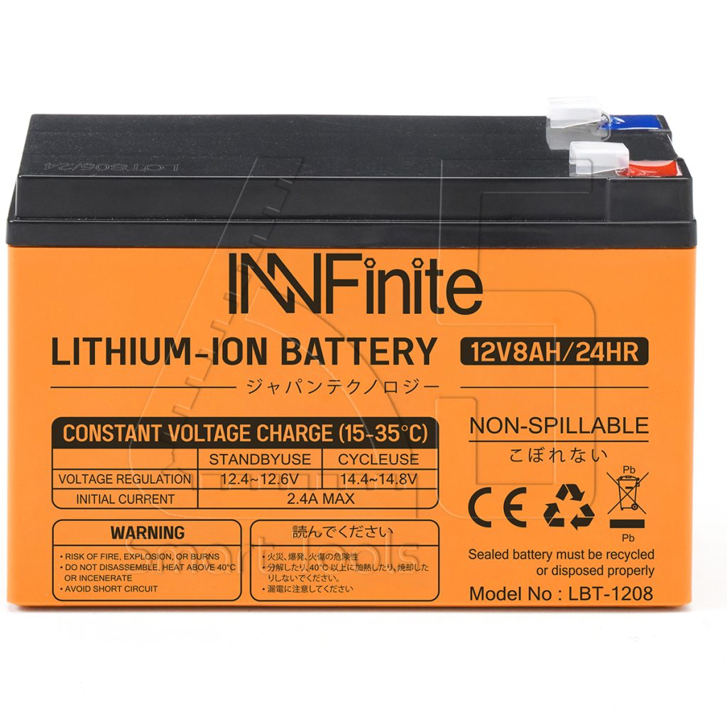 InnFinite แบตเตอรี่ 12V 8AH แบตเตอรี่ลิเธียม แบตเตอรี่เครื่องสำรองไฟ ...