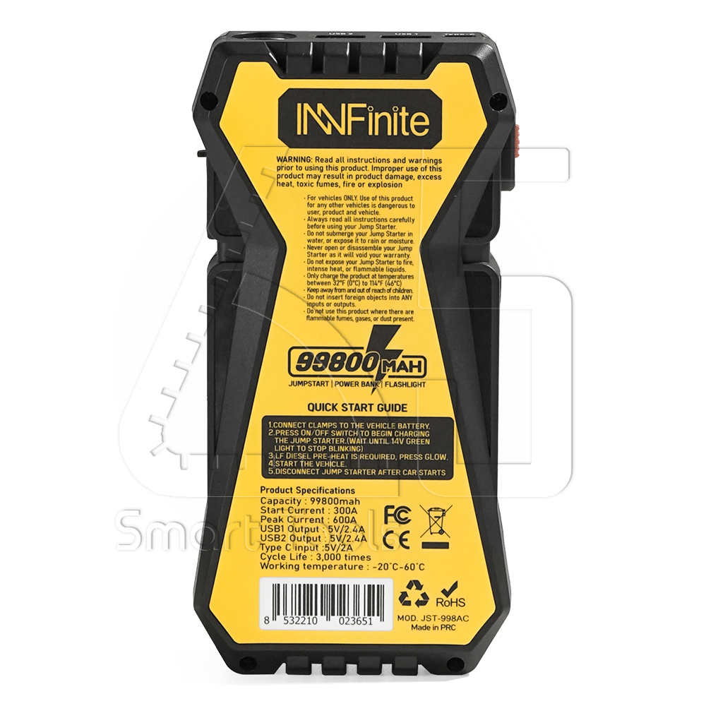 InnFinite 2-in-1 2USB จั้มสตาร์ท & พาวเวอร์แบงค์ 99,800 mAh จั๊มสตาร์ท ...