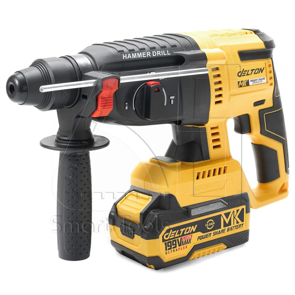 (แพ็ค 4) DELTON สว่านไร้สาย 3 ระบบ + บล็อกแบต & สว่าน + เครื่องเจียร์ไร้สาย 4 นิ้ว + สว่านโรตารี ...