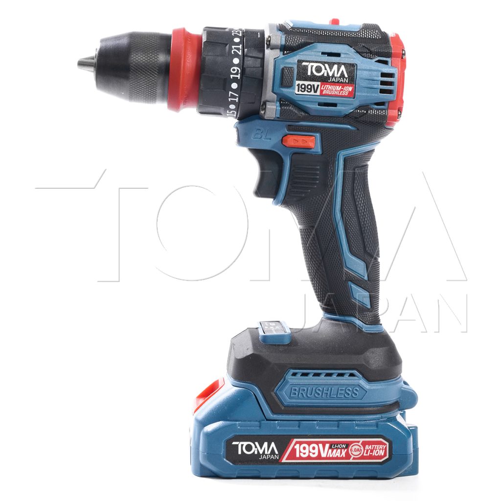TOMA JAPAN สว่านไร้สาย สว่านกระแทก 3 ระบบ 199V มอเตอร์บัสเลส Brushless ...